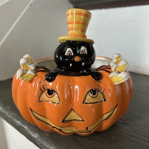 Accents | Transpac Pumpkin Bowl With Spider | Poshmark